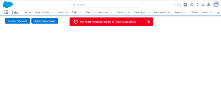 How To Use Navigation And Toast Messages In Lwc Inside Visualforce Page