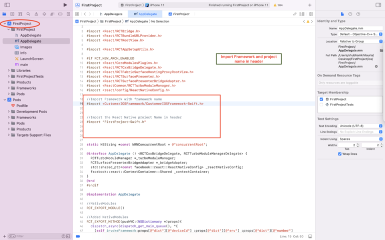 How to Add an iOS Native Framework in React Native Project? - ABSYZ