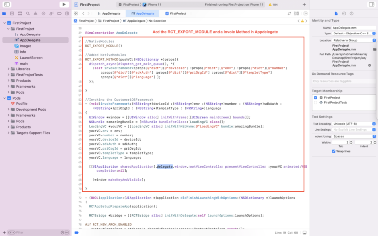How to Add an iOS Native Framework in React Native Project? - ABSYZ